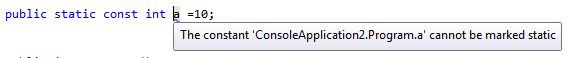 Const, ReadOnly and Static Keywords in C# Const, ReadOnly and Static Keywords in C#